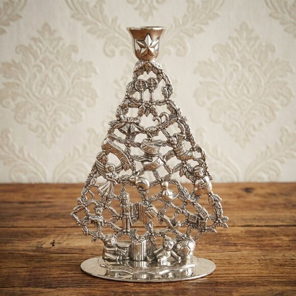 Godinger | Holiday | Godinger Silverplate Christmas Tree Candle Holder ...